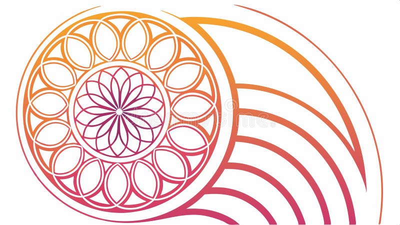 Abstract Radial Pattern Segment with Dynamic Swirling Lines and a Gradient Effect Vector Design ...