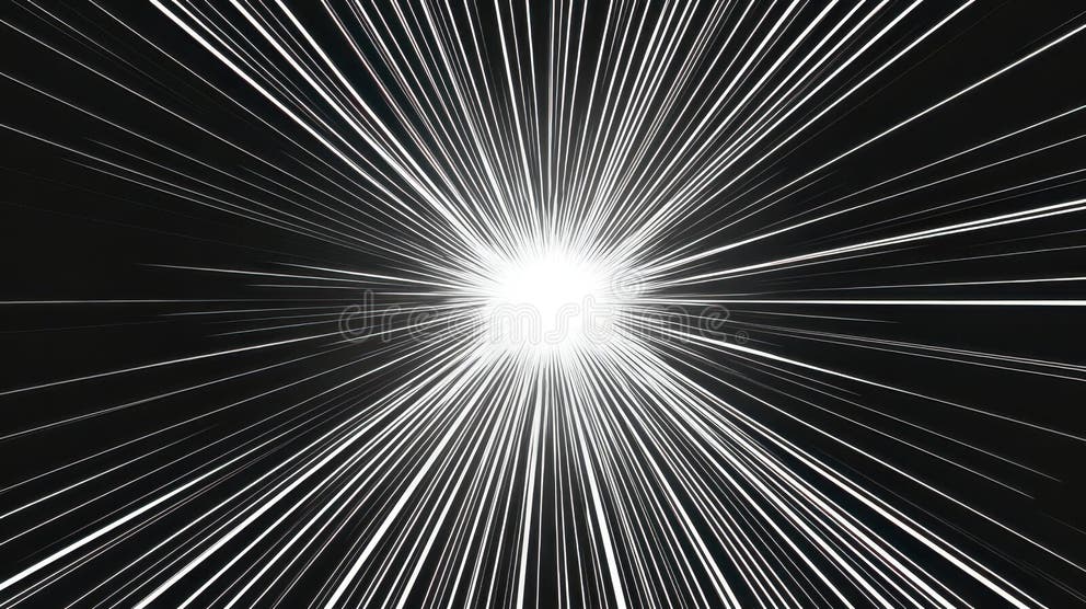 Abstract Radial Zoom Speed Light Effect for Comic Books Stock ...