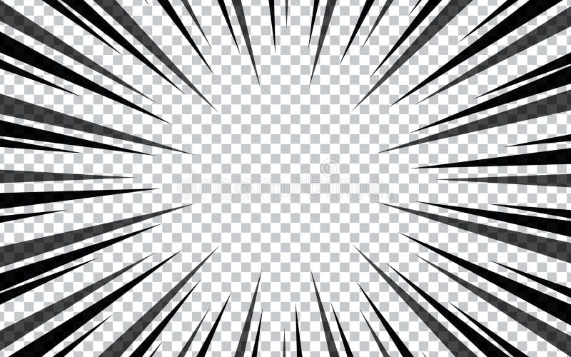 Abstract Radial Zoom Speed for Manga Comic Book on Transparent ...