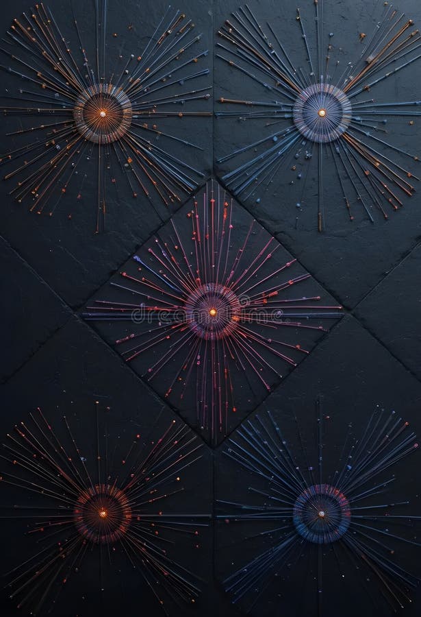 "Abstract Radiating Starburst Art – Vibrant Circular Geometric Design ...