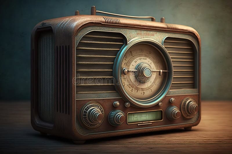 Abstract Radio Retro Design, Generative AI Stock Illustration ...