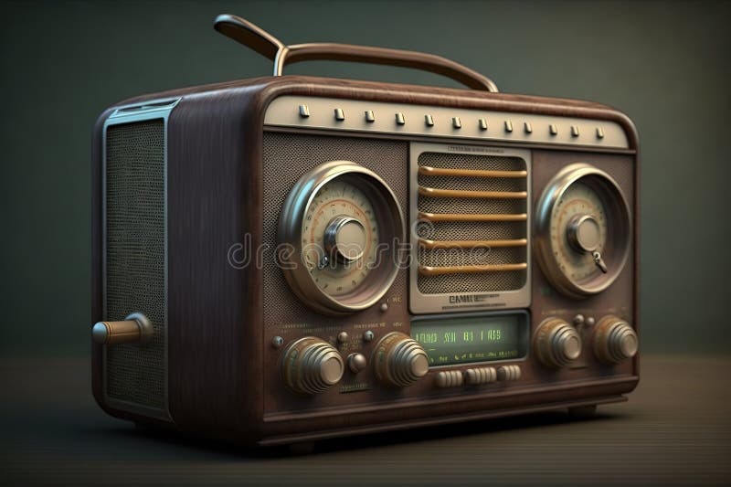 Abstract Radio Retro Design Concept, Generative AI Stock Illustration ...