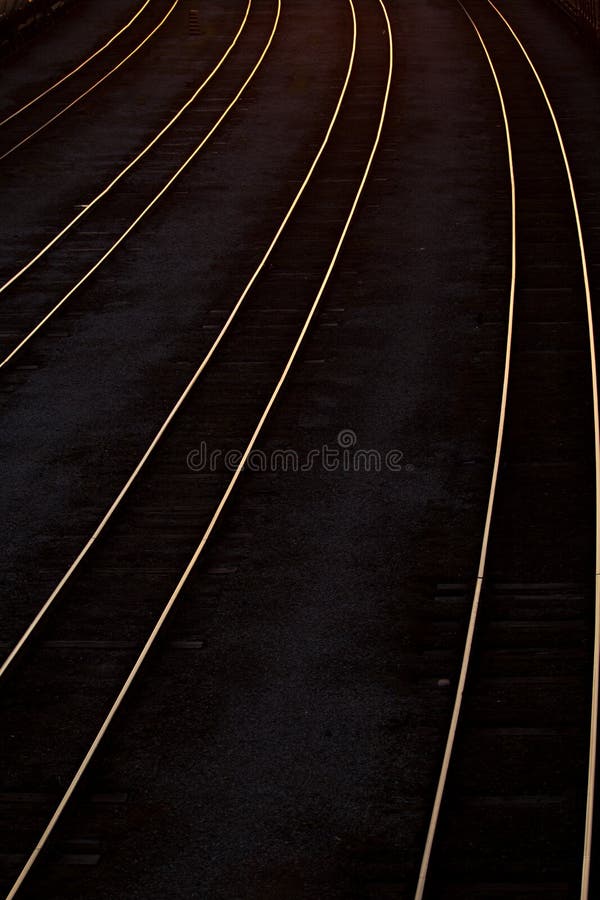 Abstract Railroad Tracks at Sunset Stock Photo - Image of transport ...