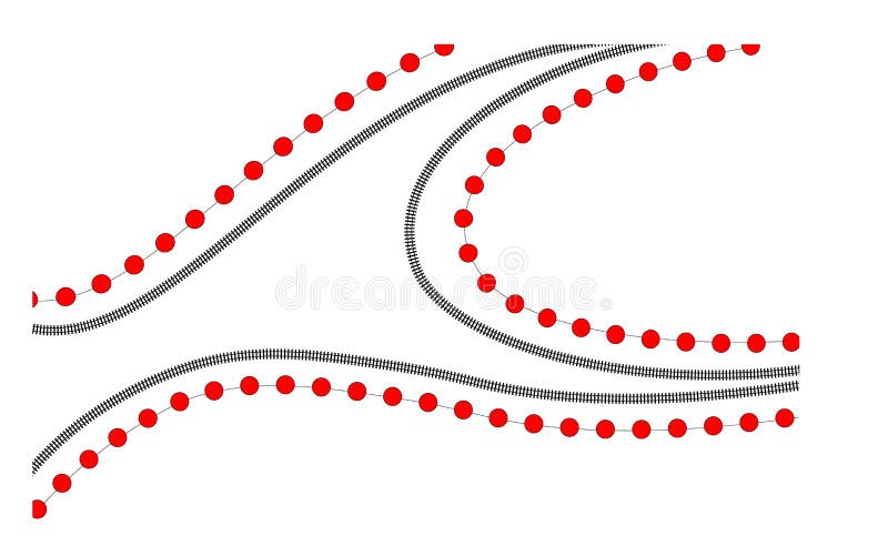 Abstract Railway Design with Red Circles Stock Vector - Illustration of ...