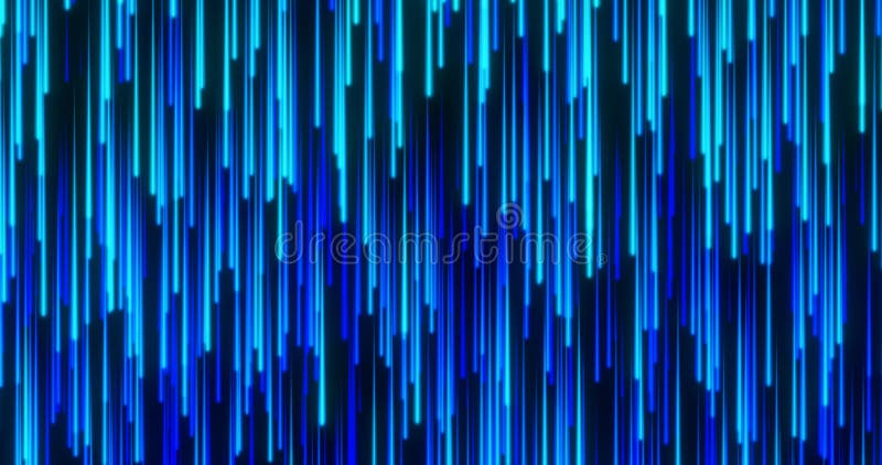 Abstract Rain of Blue Particles, Glowing Particles Fall on the Floor ...