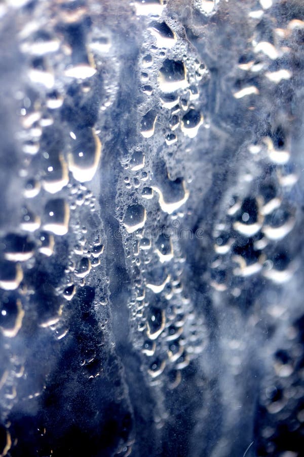 Abstract Rain Drops on a Blue Window Close Up Background Stock Photo ...