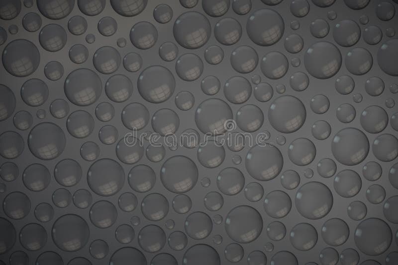 Abstract Rain Drops with Reflection at Grey Background Stock ...