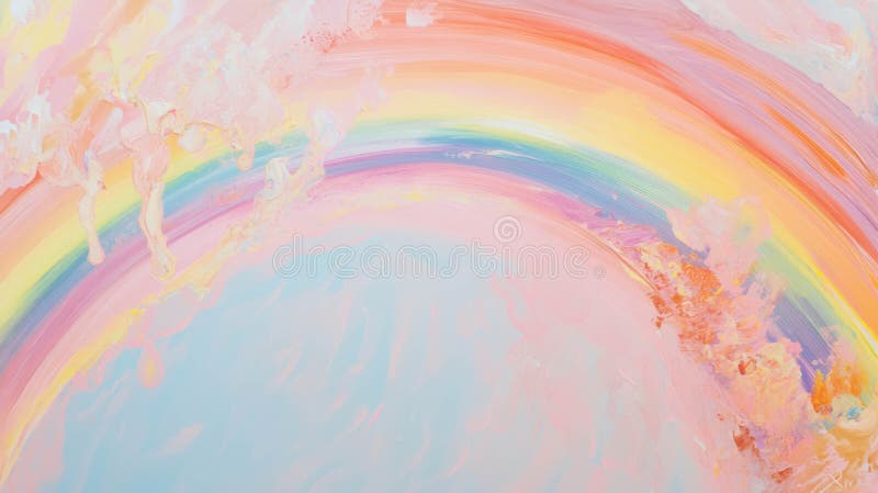 Abstract Rainbow Arc with Pastel Colors and Chaotic Patterns for ...