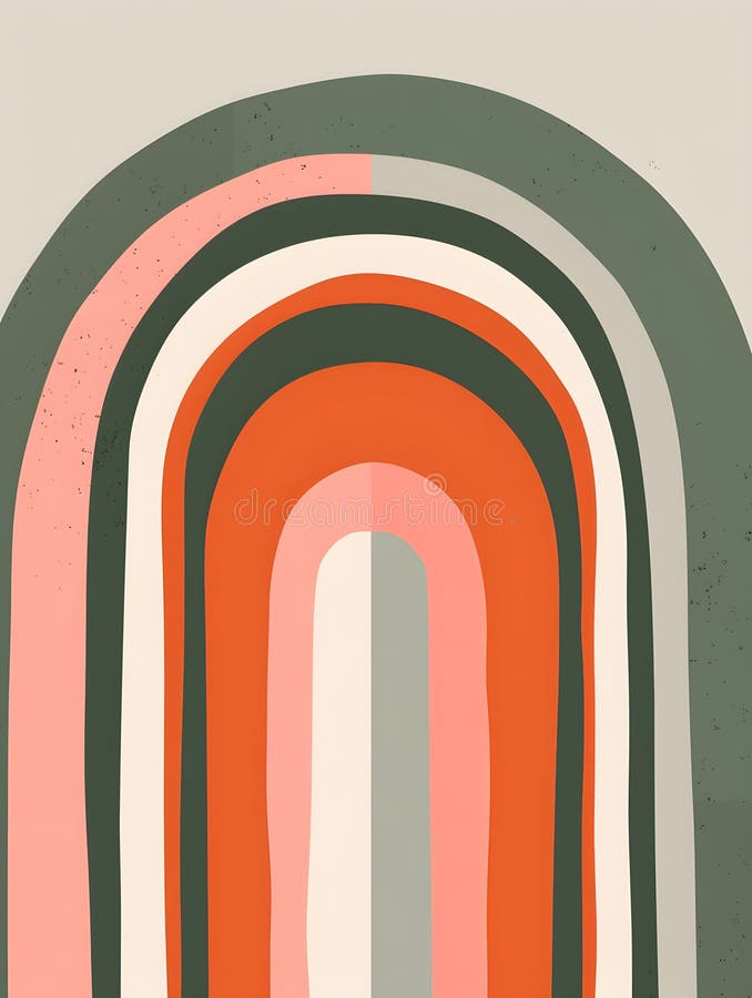 Abstract Rainbow Arch with Earth Tones and Textures Stock Photo - Image ...