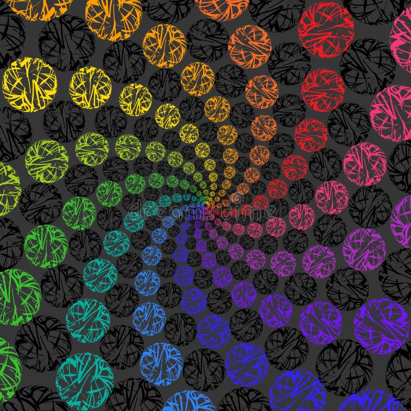 Abstract Rainbow Background Rotating Spiral of Spheres. Stock Vector ...