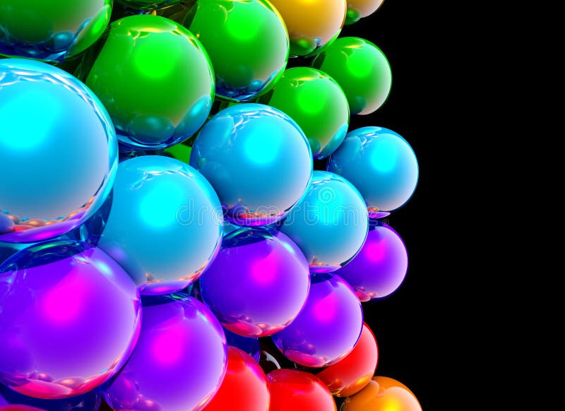 Abstract Rainbow Balls Background Or Wallpaper With Group Of Shiny ...