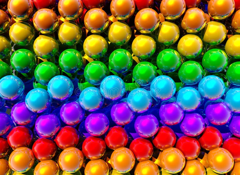 Abstract Rainbow Balls Background or Wallpaper with Group of Shiny ...
