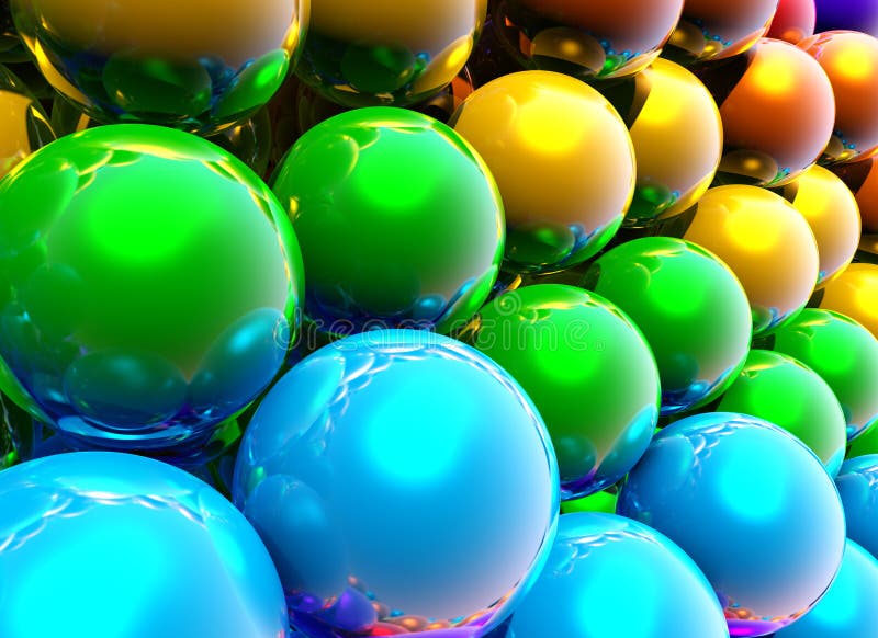 Abstract Rainbow Balls Background or Wallpaper with Group of Shiny ...