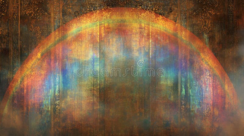 Abstract Rainbow Bubble with Grunge Texture Stock Illustration ...