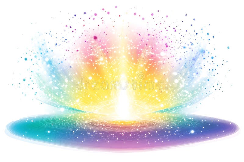 Abstract Rainbow Burst with Starry Effect Stock Illustration ...