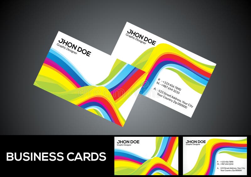 Rainbow Business Card for Flyers Stock Vector - Illustration of ...