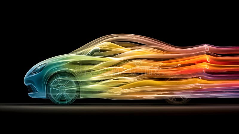 Abstract Rainbow Car Speed Motion Blur Stock Illustration ...