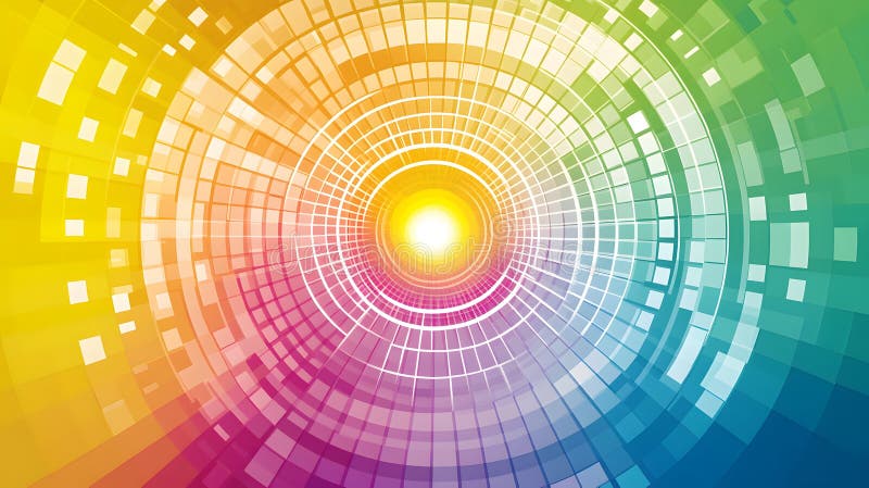 Abstract Rainbow Circular Technology Background Good Resolution Stock ...