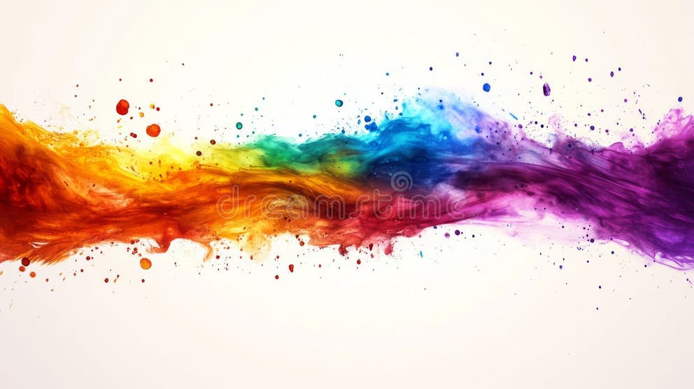 Abstract Rainbow Color Explosion Fluid Art Design Stock Illustration ...