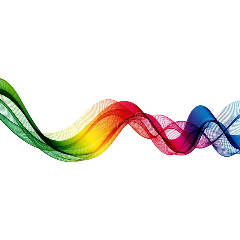 Rainbow Transparent Wavy Wave on White Background, Design Element Stock ...