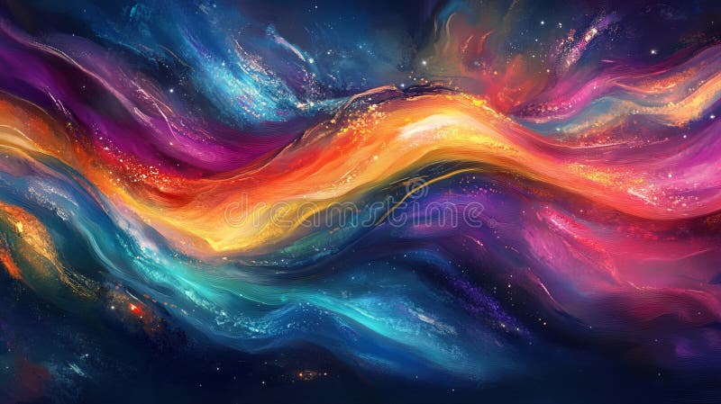 Rainbow Energy Waves Flowing Dark Space Stock Photos - Free & Royalty ...