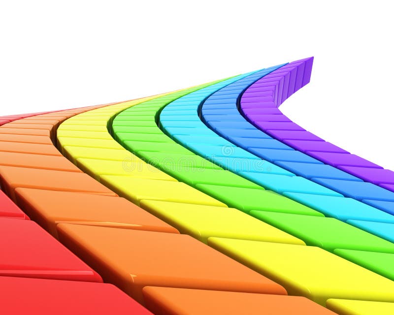 Abstract Rainbow-colored Road Stock Illustration - Illustration of ...