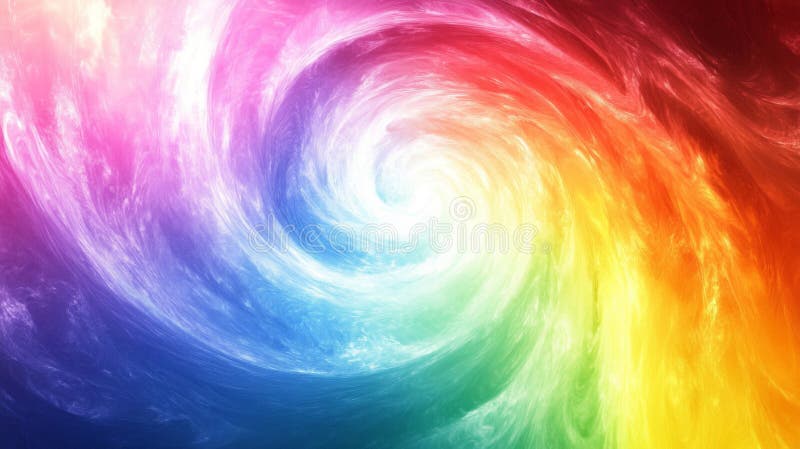 Abstract Rainbow Colored Swirl with a Spectrum of Bright and Vibrant ...