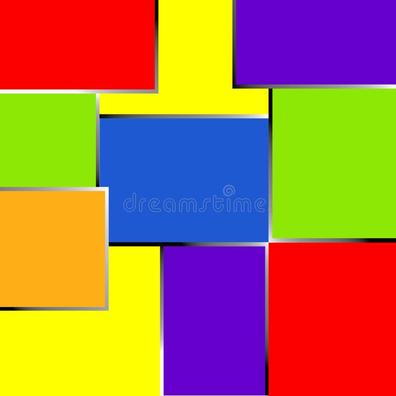 Abstract Rainbow Colors Background or Frame. 3D Rectangle and Square ...