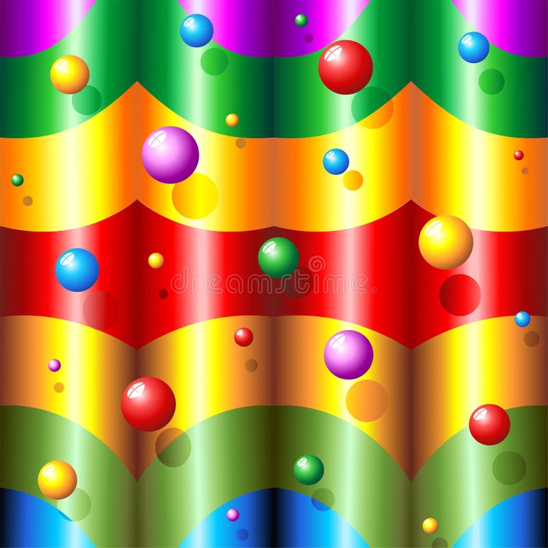 Abstract Rainbow Colors and Bubbles Pattern Stock Illustration ...
