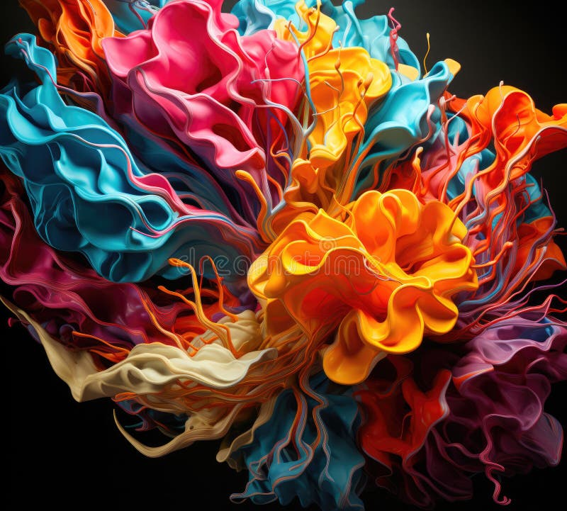 Abstract Rainbow Colors Fluid Splashes Stock Illustration ...