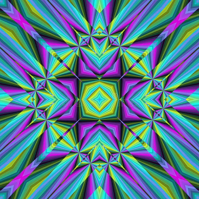 Kaleidoscopic Pattern from Night Plants Contours and Starring Dark Sky ...