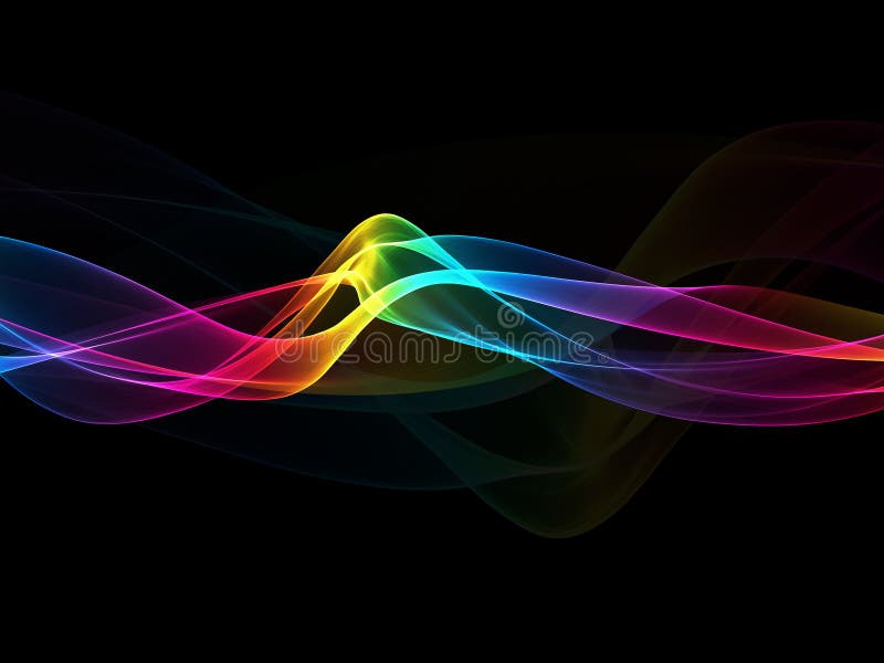 Abstract Rainbow Coloured Flowing Waves Stock Illustration ...