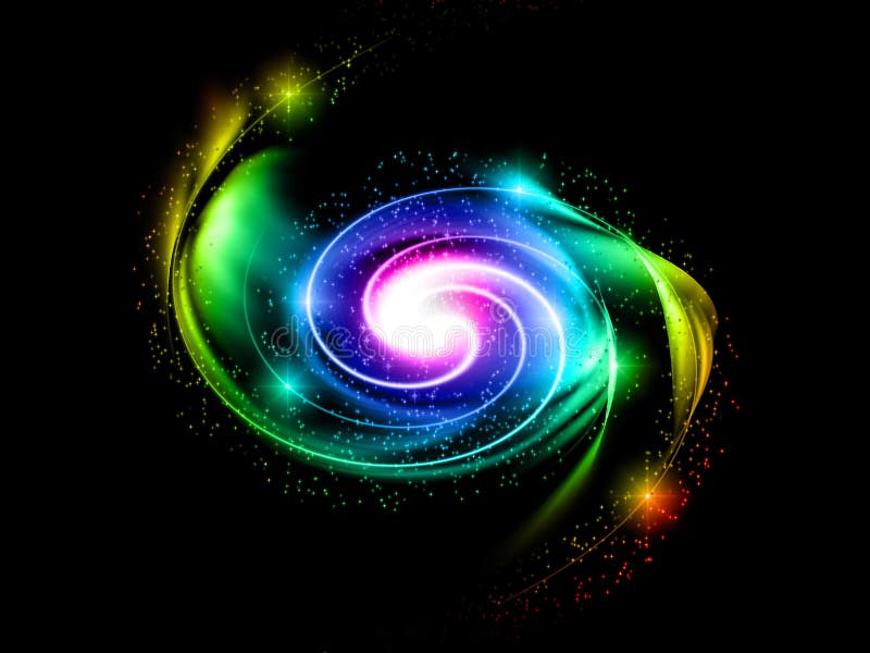 Abstract Rainbow Cosmic Light Stock Illustration - Illustration of blue ...
