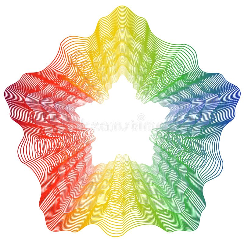 Abstract Rainbow Curved Lines Flower Metamorphosis Stock Vector ...