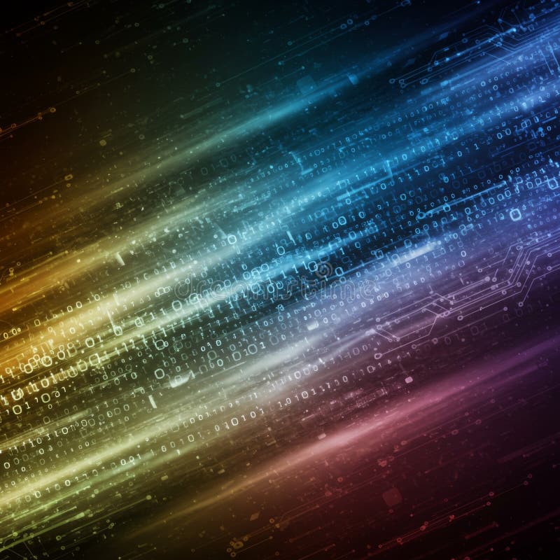 Abstract Rainbow Data Stream Background Stock Illustration ...