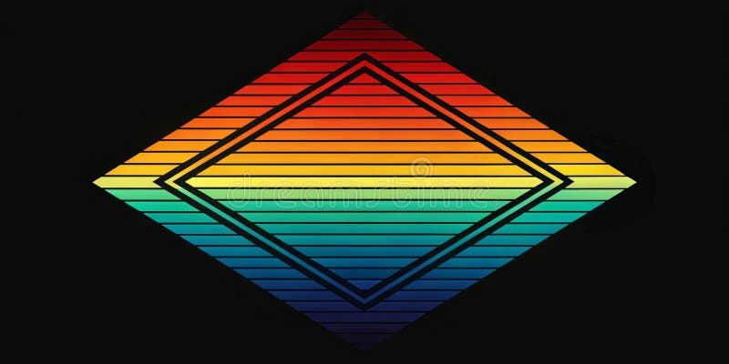 Abstract Rainbow Diamond Shape with Retro Stripes Design. Generative AI ...