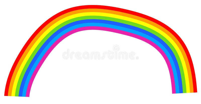 Abstract Rainbow Element on White. Simple Cartoon Style Rainbow Stock ...