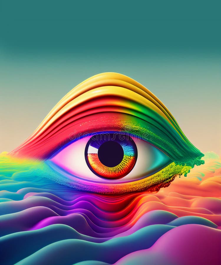 Abstract Rainbow Eye Background Stock Illustration - Illustration of ...