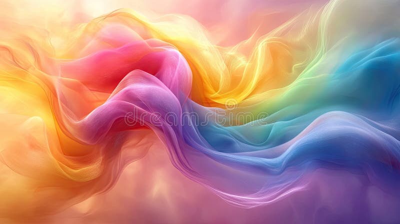 Abstract Rainbow Fabric Flowing. Use Background, Textile Design ...