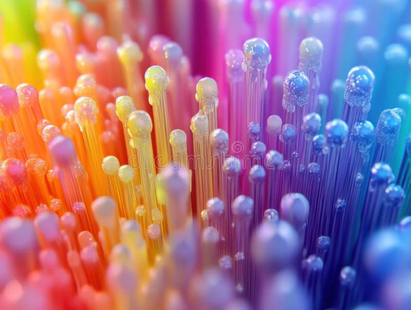 Abstract Rainbow Fiber Optic Cables - a Symphony of Color and Light ...