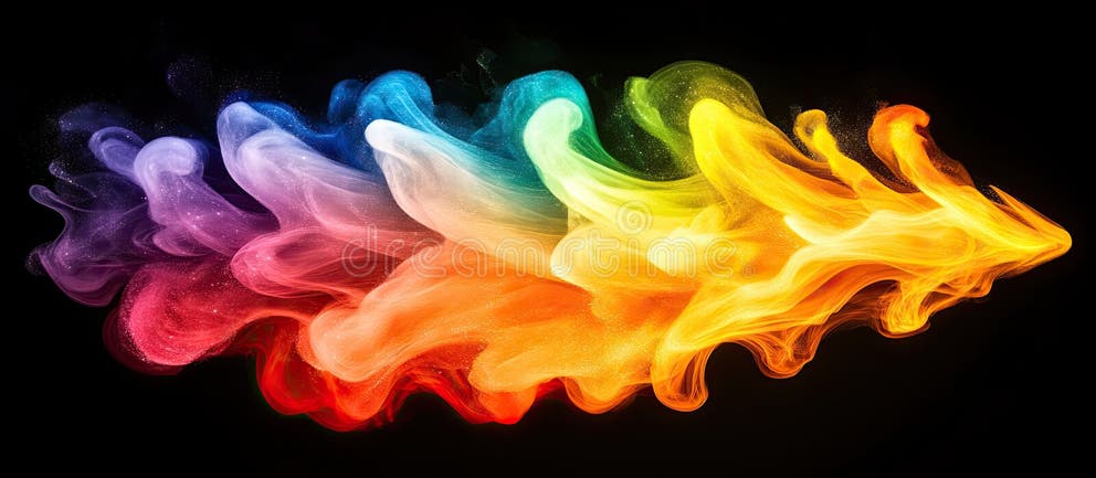 Abstract Rainbow Fire Smoke Design Stock Photo - Image of color ...