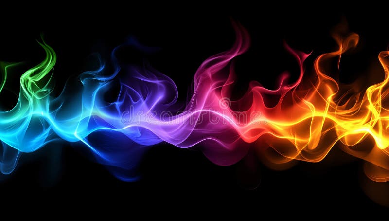 Abstract Rainbow Fire Smoke Wave Background High Quality Image Stock ...