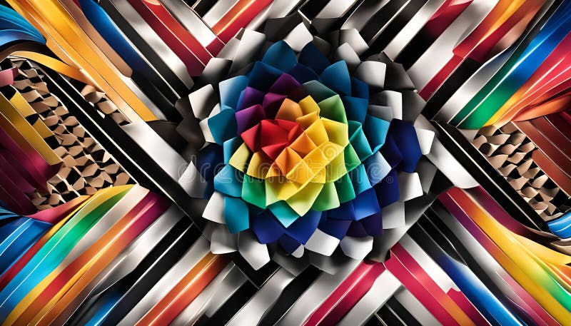 Abstract Rainbow Flower Pattern Stock Illustration - Illustration of ...