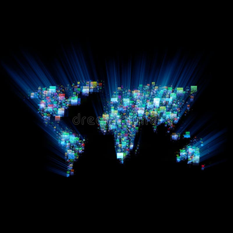 Abstract World Map with Screen Texture Background Stock Illustration ...