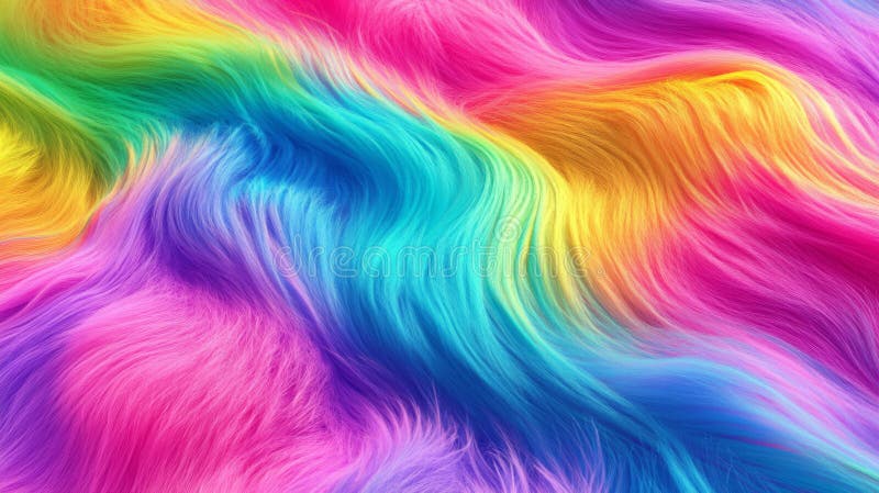 Abstract Rainbow Fur Texture with Wavy Patterns Stock Illustration - Illustration of purple ...