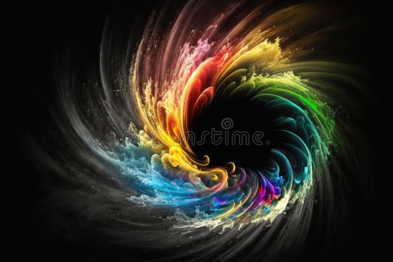 Abstract Rainbow Gas Explosion with Beautiful Patterns and Trails on ...