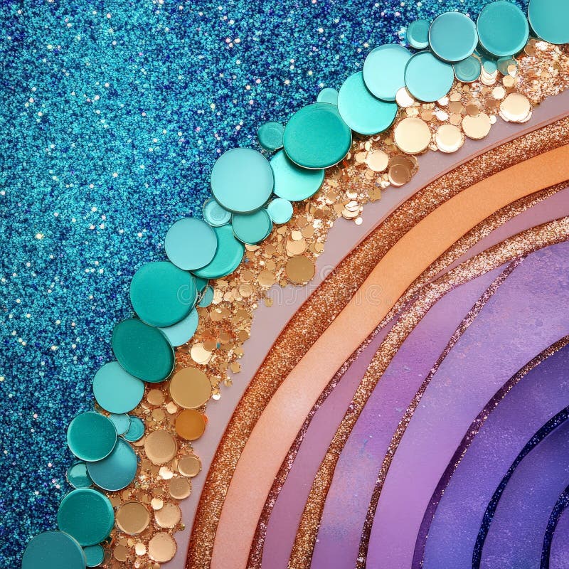 Abstract Rainbow Glitter Design with Digital Elements Stock ...