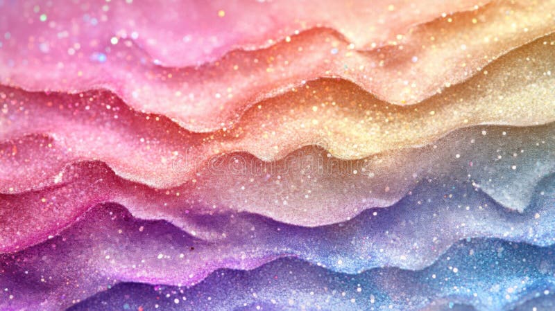 Abstract Rainbow Glitter Waves with Shimmering Texture Stock ...