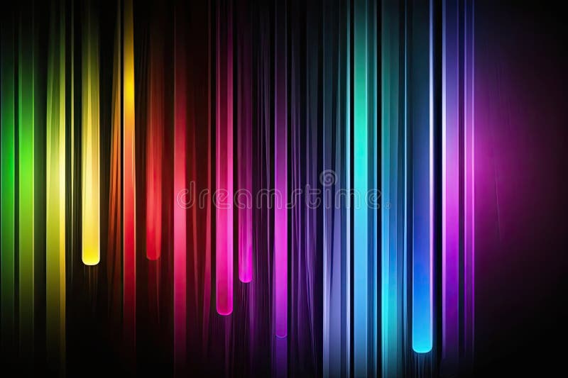 Abstract Rainbow Gradient Wallpaper. Shining Neon Lines and Beams Stock ...