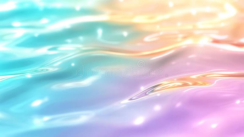 Abstract Rainbow Gradient Water Surface with Soft Waves Stock ...